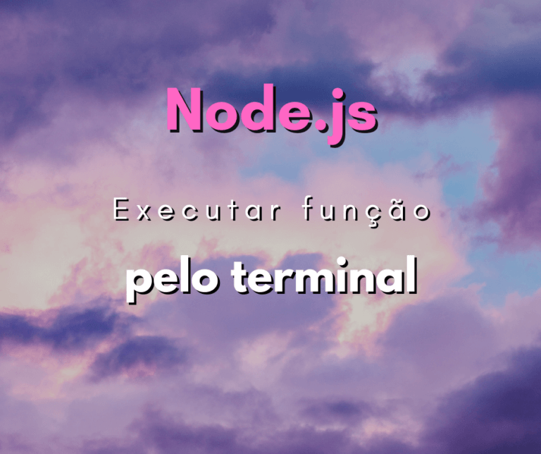 Como executar um função pelo terminal em Node.js Como executar um função pelo terminal em Node.js