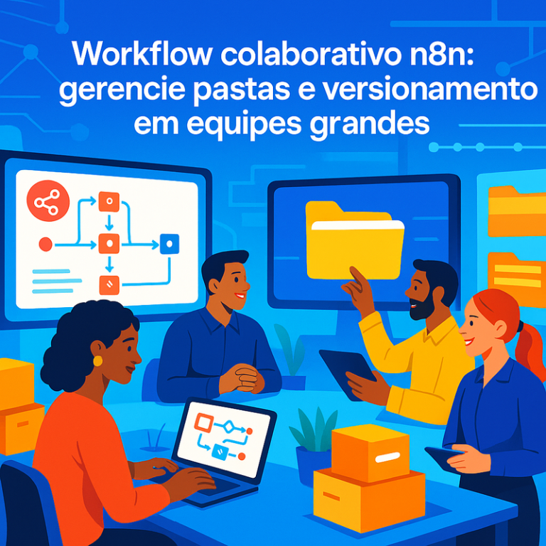 Workflow colaborativo n8n: pastas e versionamento em equipes